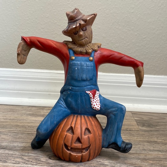Other | Vintage Halloween Ceramic Scarecrow Handpainted | Poshmark